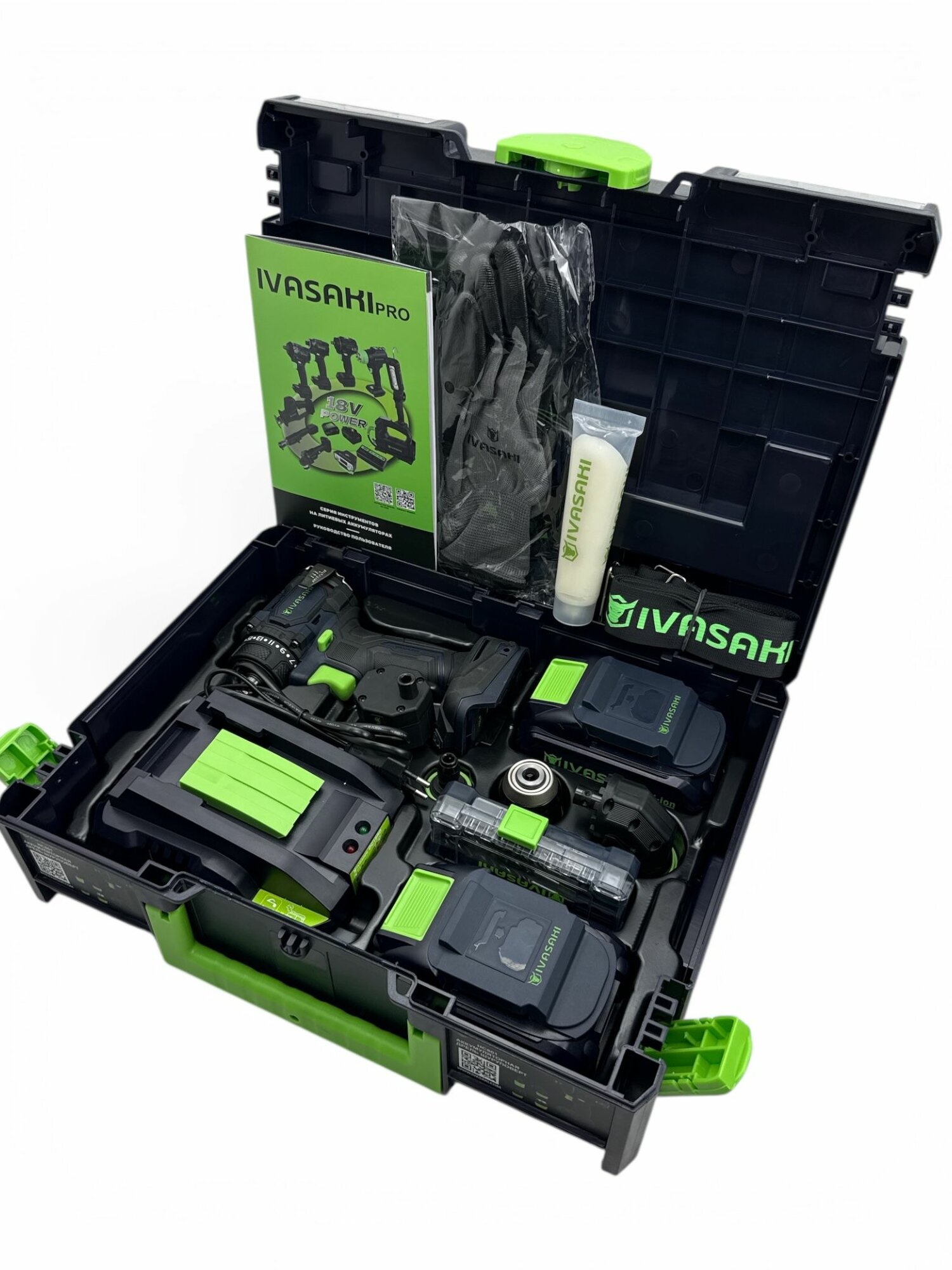 Дрель-шуруповёрт IVASAKI Pro 2АКБ 18v 8Ah 1зу 3Ah