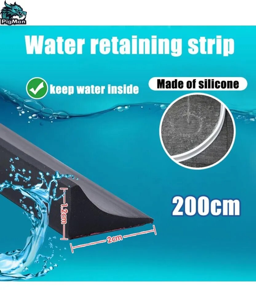 Силиконовый сгибаемый водяной барьер для душа, самоклеящийся, удерживающая полоса для воды для ванной комнаты