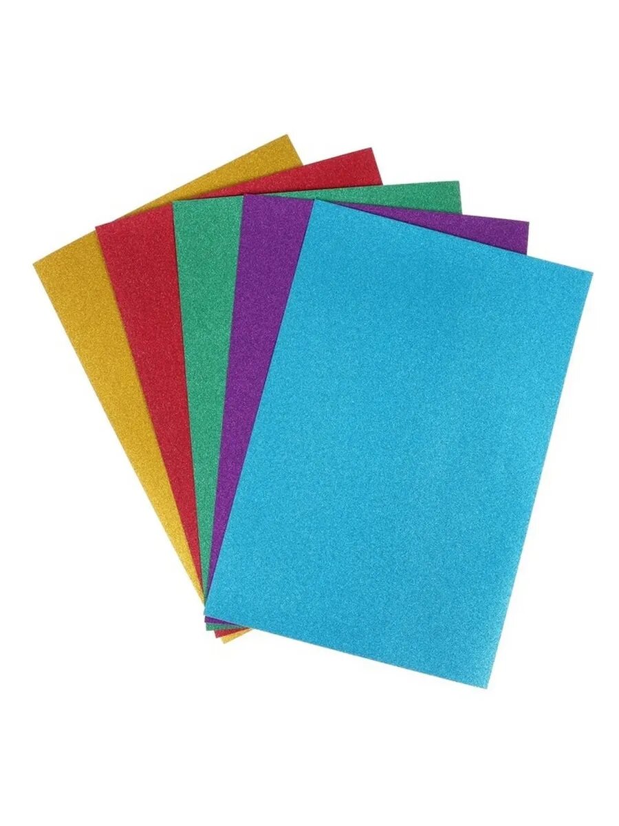 Яркий многоцветный блестящий картон А4