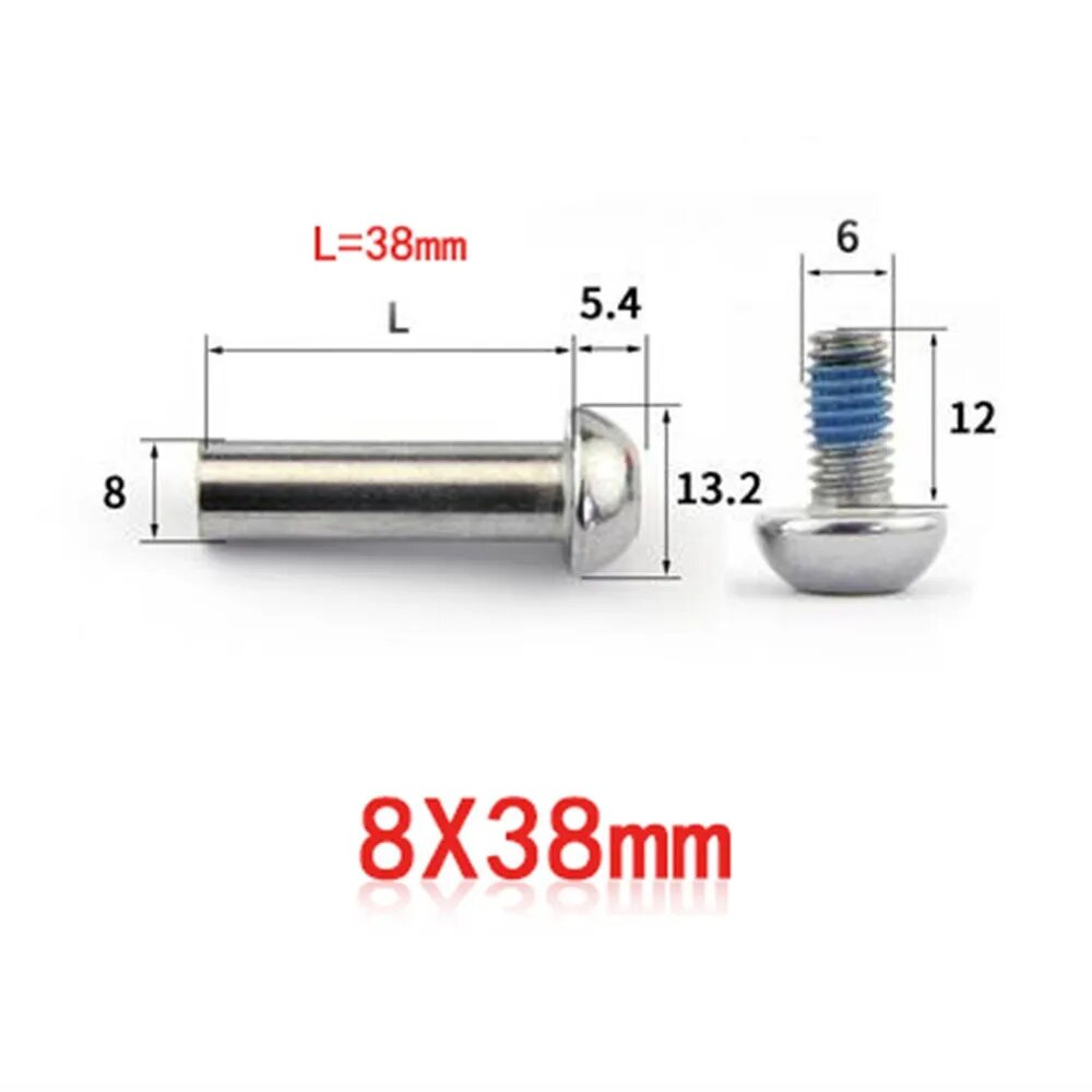 Болт 38 мм, головка: Цилиндрическая, 10 шт.