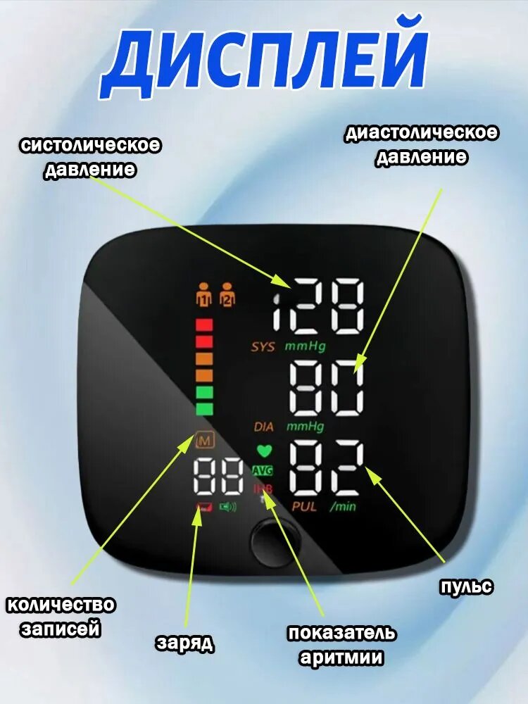 Кардиомонитор, черный матовый