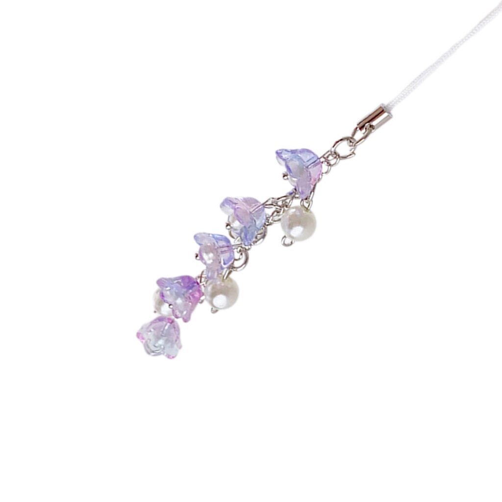 Ремешок для телефона из бисера Модный брелок Ландыши Цветок Брелок для телефона Брелок для камеры для повседневного использования