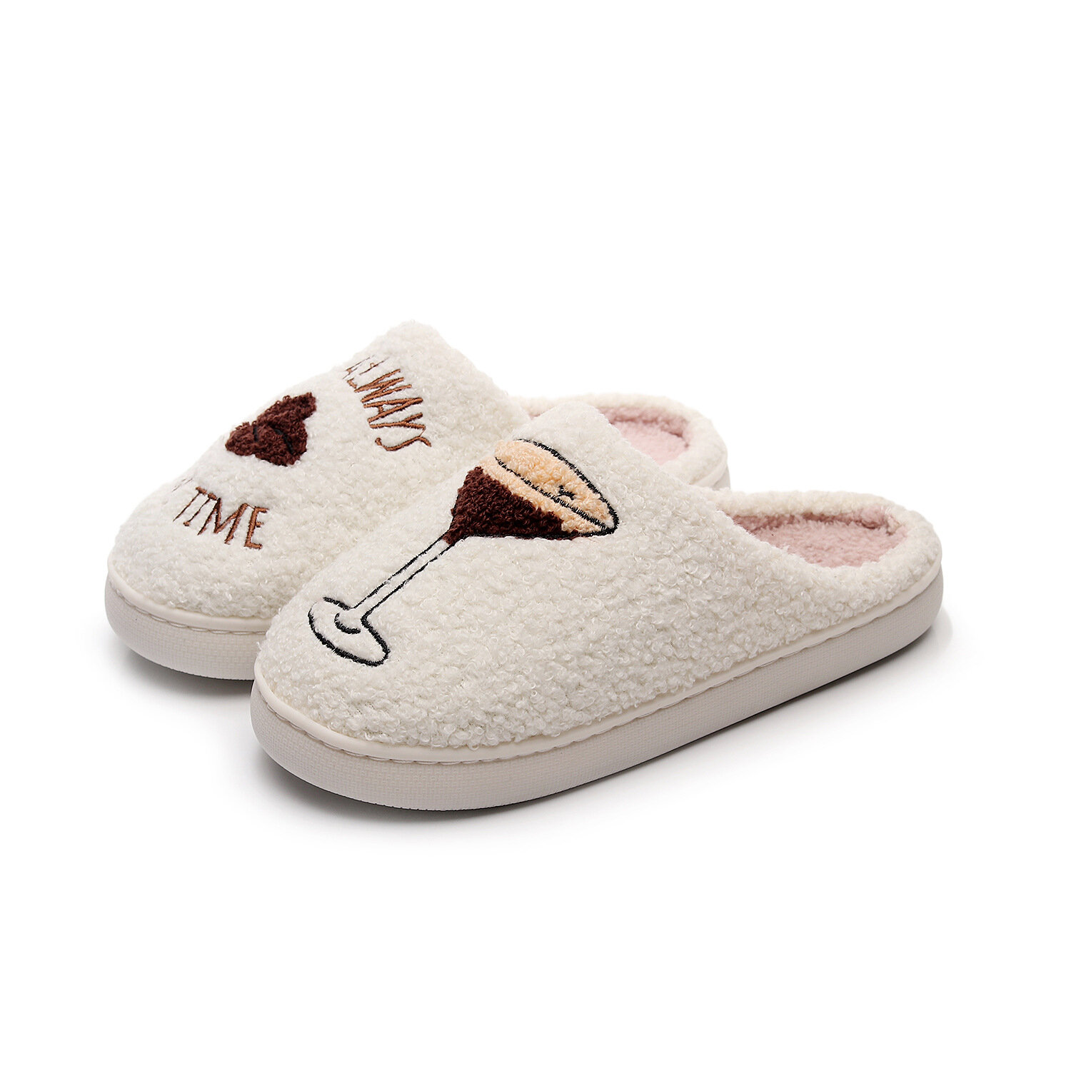 Хлопковые тапочки для вечеринки «Мартини», теплые домашние тапочки, рождественский подарок, зимние тапочки43-44