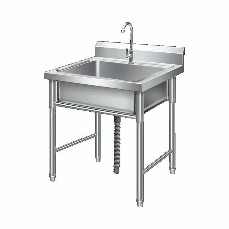 Мойка Кухни Из Нержавеющей Стали, Ванна Моечная Сварная Двухсекционная,50x50x80cm