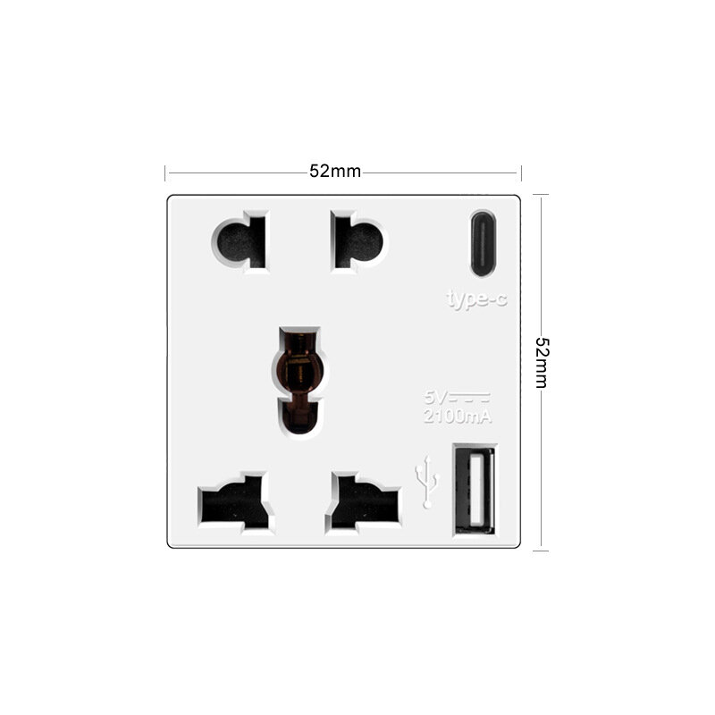 Кросс-бордерный настенный белый выключатель 86-типа, аксессуары для розеток, стеклянная рамка и модуль на 52 функции, которые можно свободно комбинировать