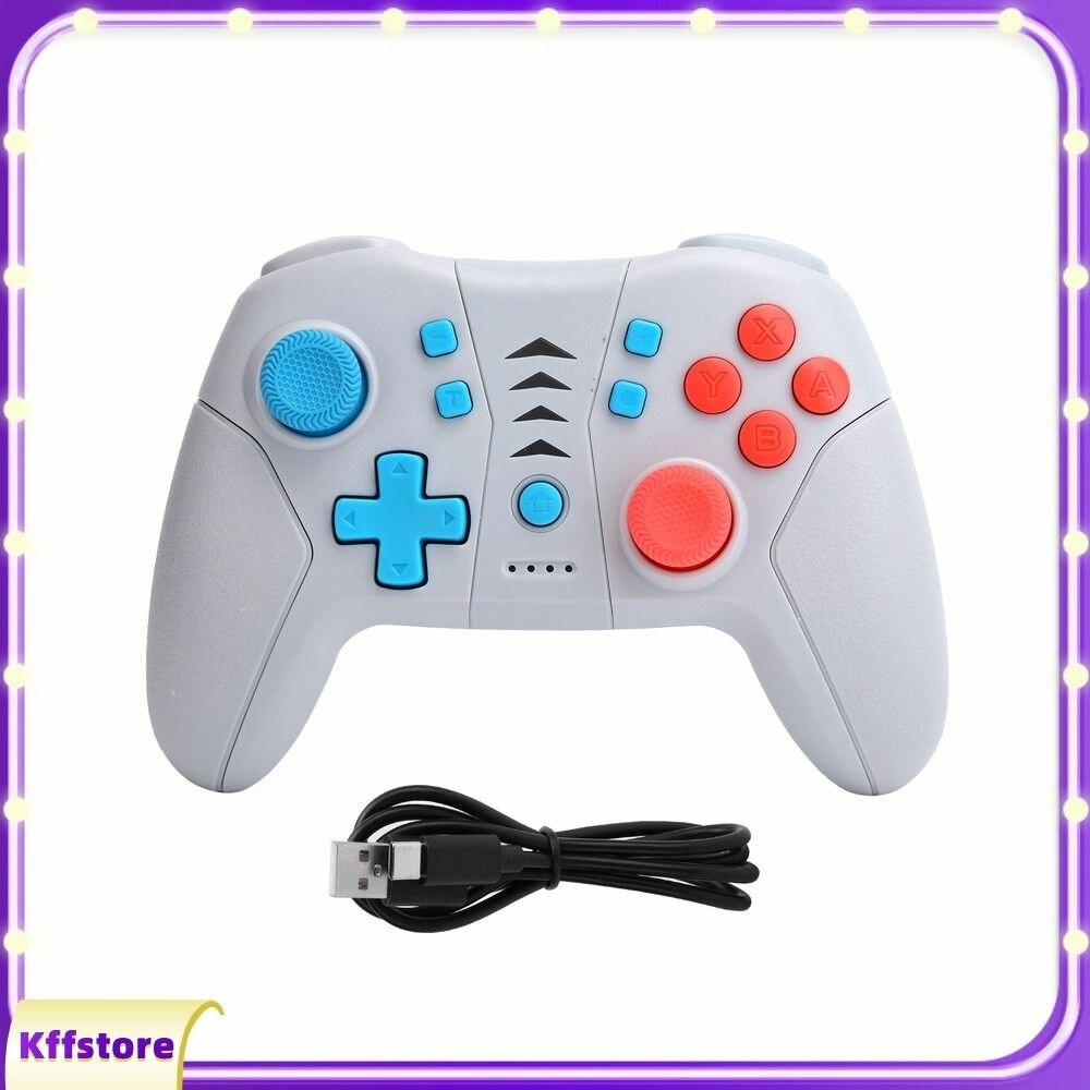 Программируемый Bluetooth-геймпад с 3-ступенчатой вибрацией, для Switch Pro (серый)