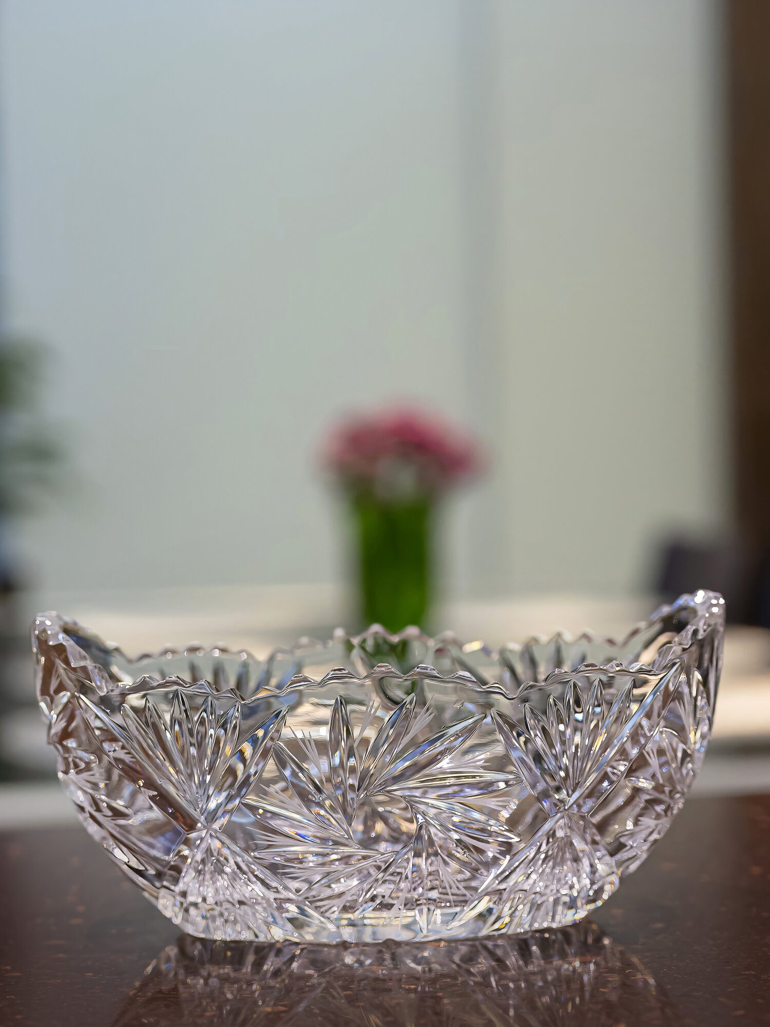 Ваза хрустальная для сервировки стола, овальная, Неман 800/96, 4252/2