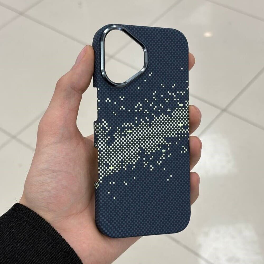 Чехол Mobikas Armor Grid Kevlar IPhone 17 Blue/Yellow Pixel, Кевларовое волокно