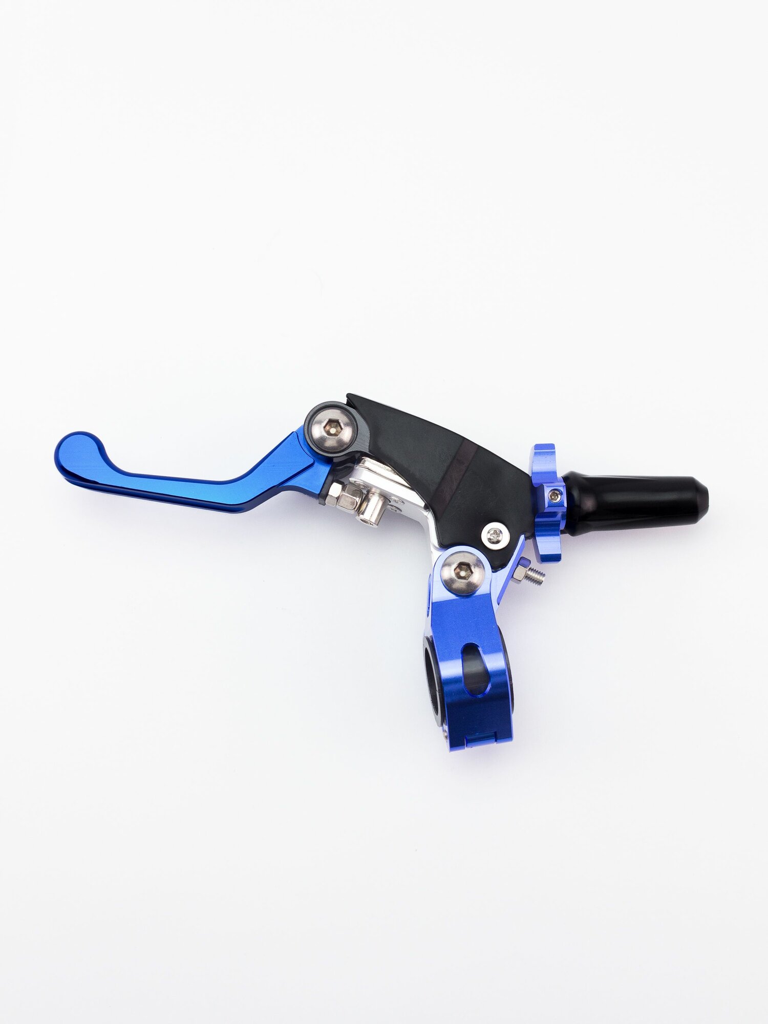 Рычаг (ручка) сцепления 1 шт. складной (неломайка) под два пальца CNC Blue для питбайка, мотоцикла