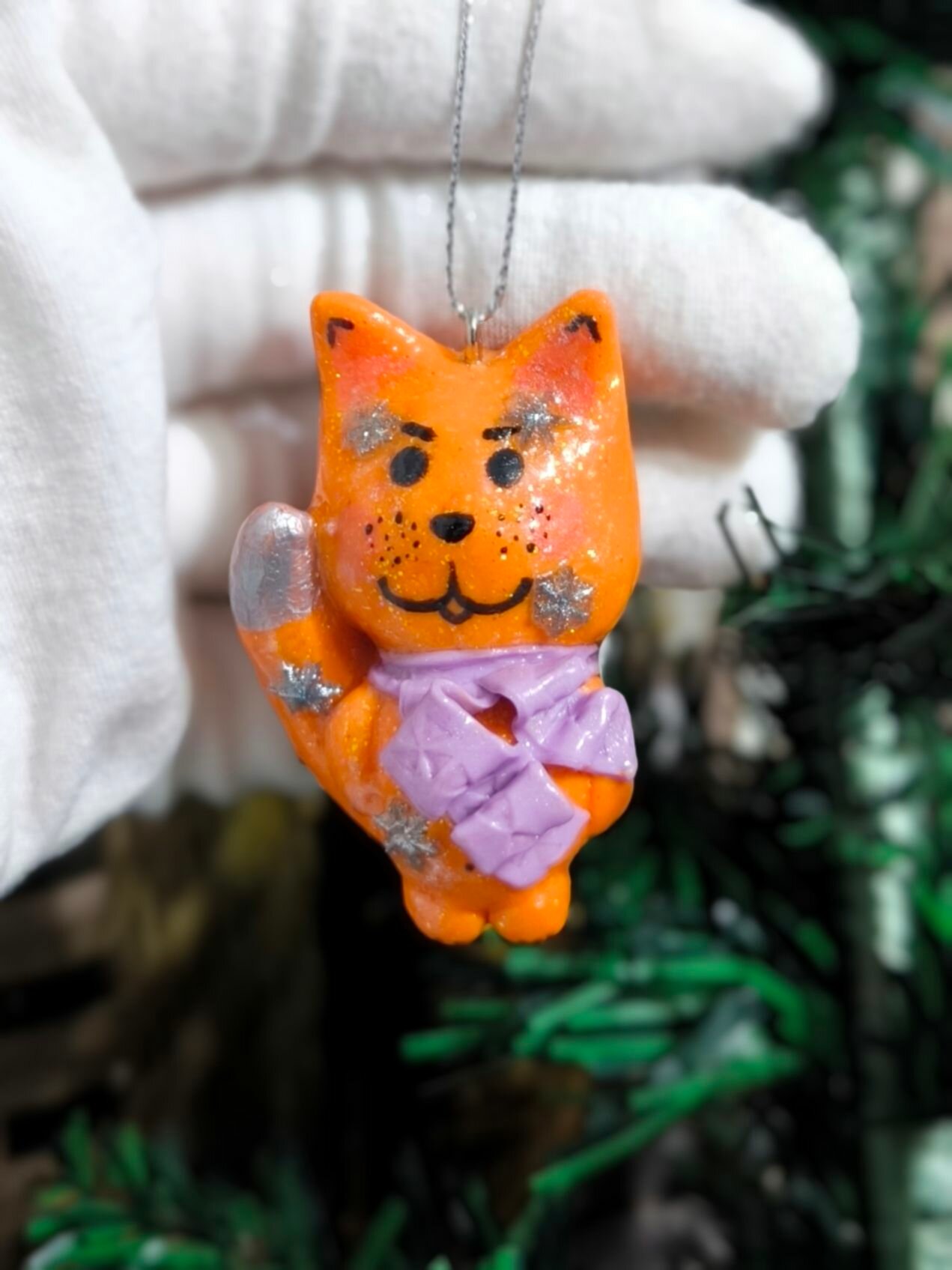 Новогодняя игрушка ручной работы, елочное украшение из полимерной запекаемой глины. Оригинальный подарок.