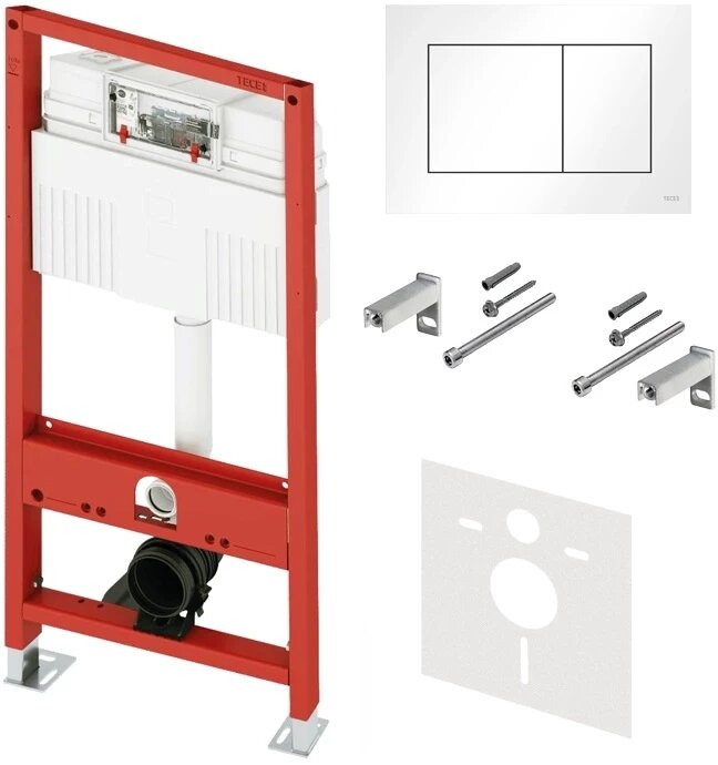 Инсталляция для унитаза Tece TECEnow + TECEbase 3.0 N500413 с кнопкой смыва, белый глянец