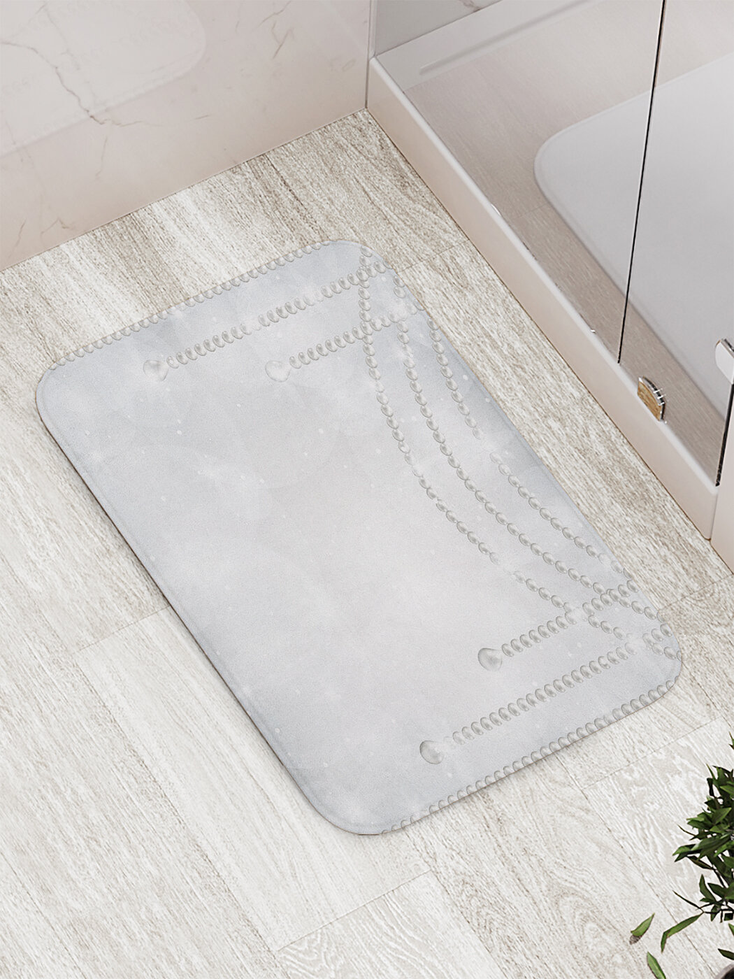 Коврик для ванной комнаты, туалета "Декор с жемчугом" противоскользящий, 52х77 см, JoyArty