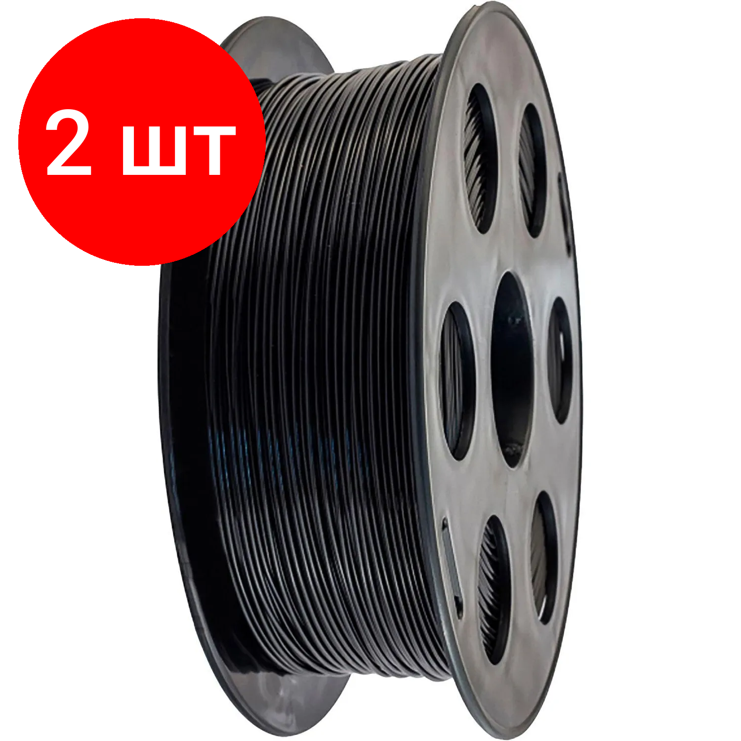 Комплект 2 штук, Катушка PLA пластик BestFilament, 1.75 мм, черный, 1 кг.
