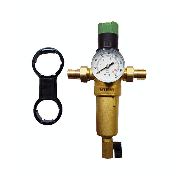 Фильтр промывной с редуктором 3/4" для горячей воды Vieir