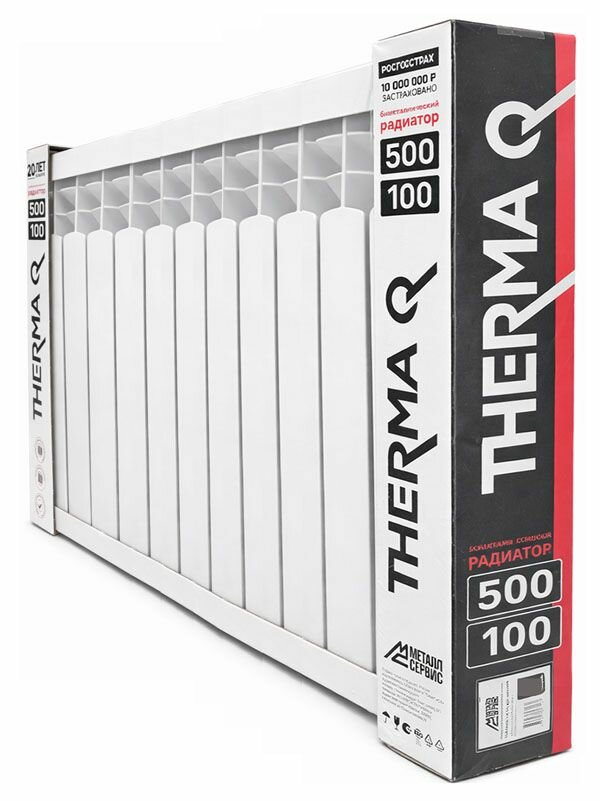 Радиатор биметаллический МС THERMA Q ECO 500/100 12 секций 1908Вт (пр-во Россия)