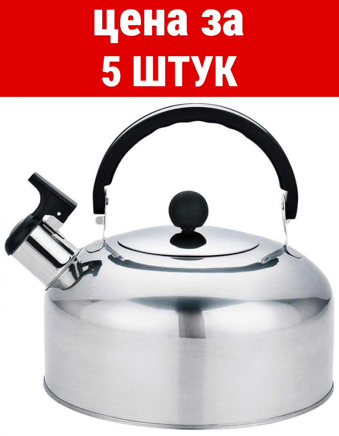 Комплект 5 шт, чайник нерж 2.0Л CASUAL со свист MALLONY