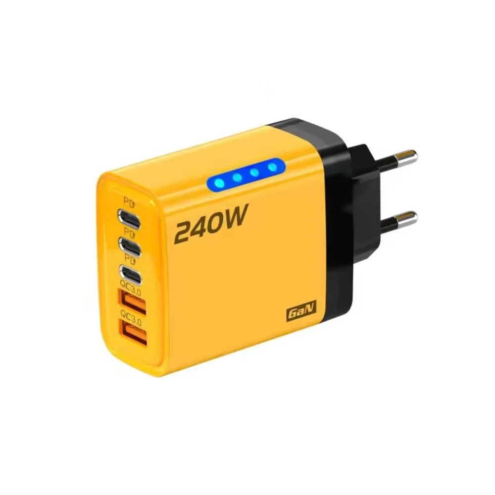 Новое зарядное устройство USB A + C, 240 Вт, 5 портов, адаптер для зарядного устройства для телефона в ЕС/США, PD QC3.0, зарядное устройство USB C для быстрой зарядки для iPhone/Xiaomi/Samsung