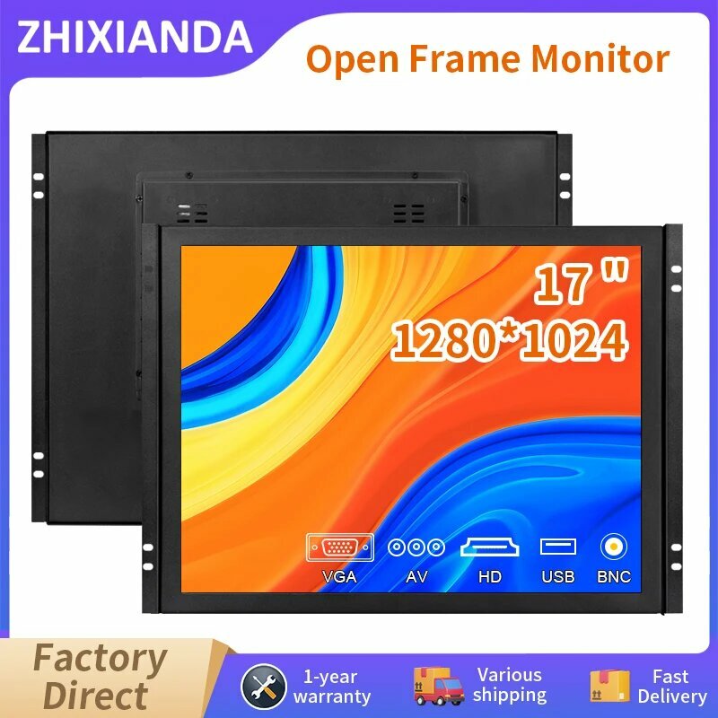 17-дюймовый монитор Zhixianda с открытой рамкой емкостный резистивный сенсорный экран 1280*1024 ЖК-дисплей с AV BNC VGA HDMI USB интерфейсом