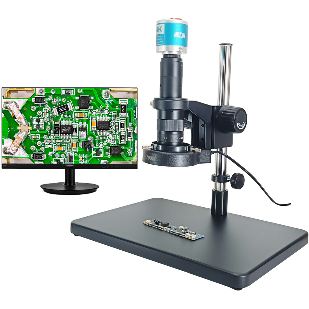 4K HDMI USB цифровой микроскоп с большим столиком + 180X C-монтажная линза для PCB и телефоновrepair