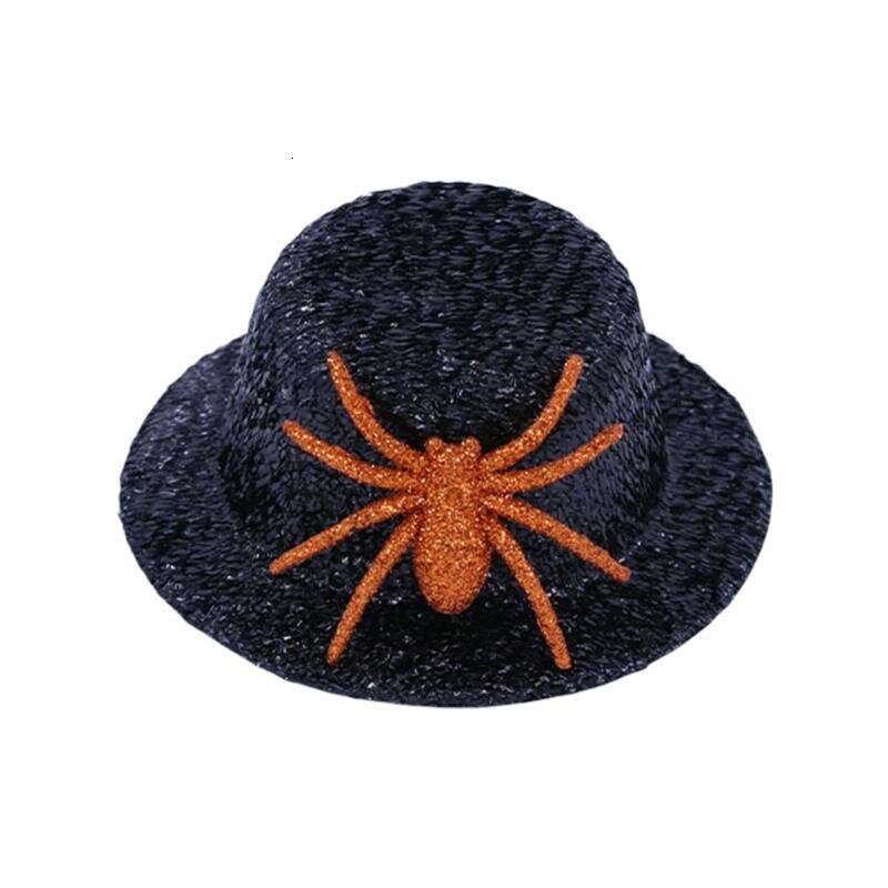 Шляпы ковбоев с пауками для кукольного домика, Черный - Оранжевый паук