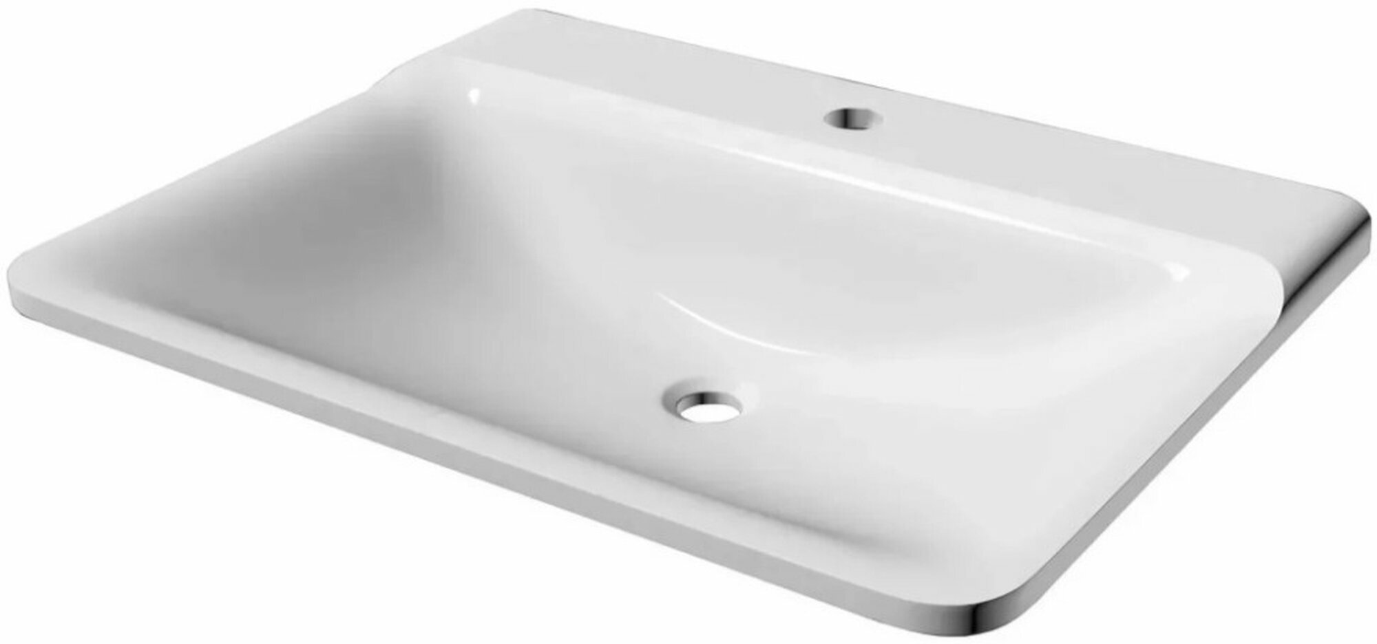 Раковина Raval Solo 60, врезная, белая, керамическая, 60x40 см