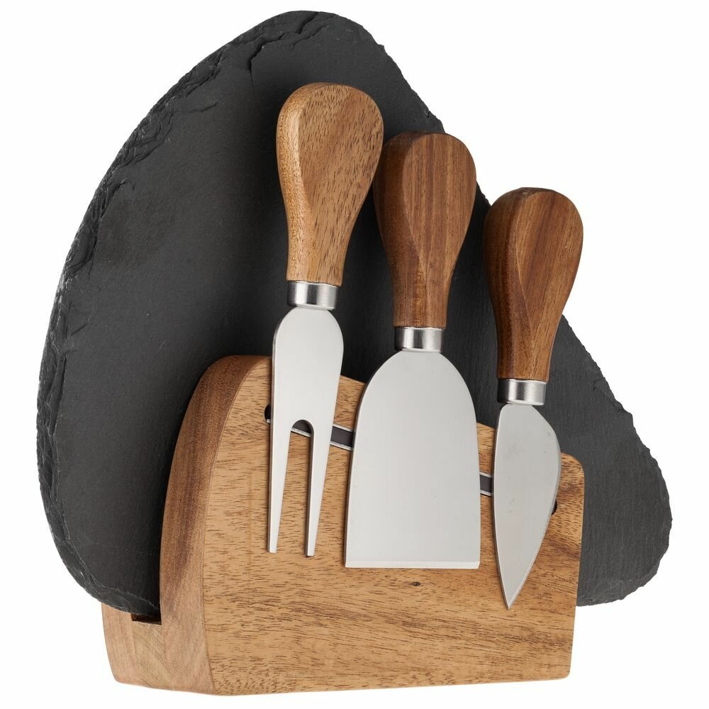 Подарочный набор для сыра Морбье , подставка: 13,5х9,5х5 см; доска: 23х17,5х0,5 см; упаковка: 18,8х24,5х6 см