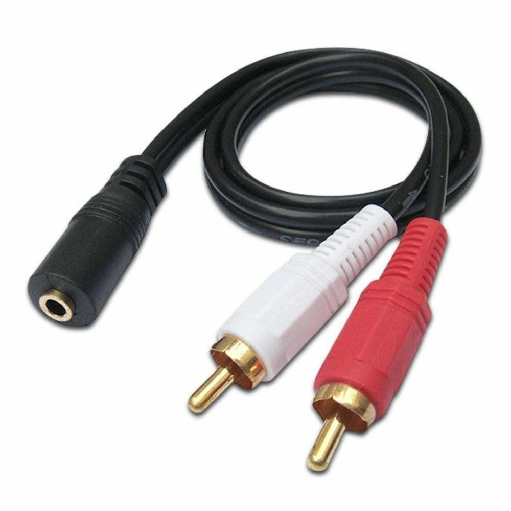Аудиокабель миланфурд 2 RCA-AUX 3.5 мм Jack, черный, для аудио и телевизионной техники