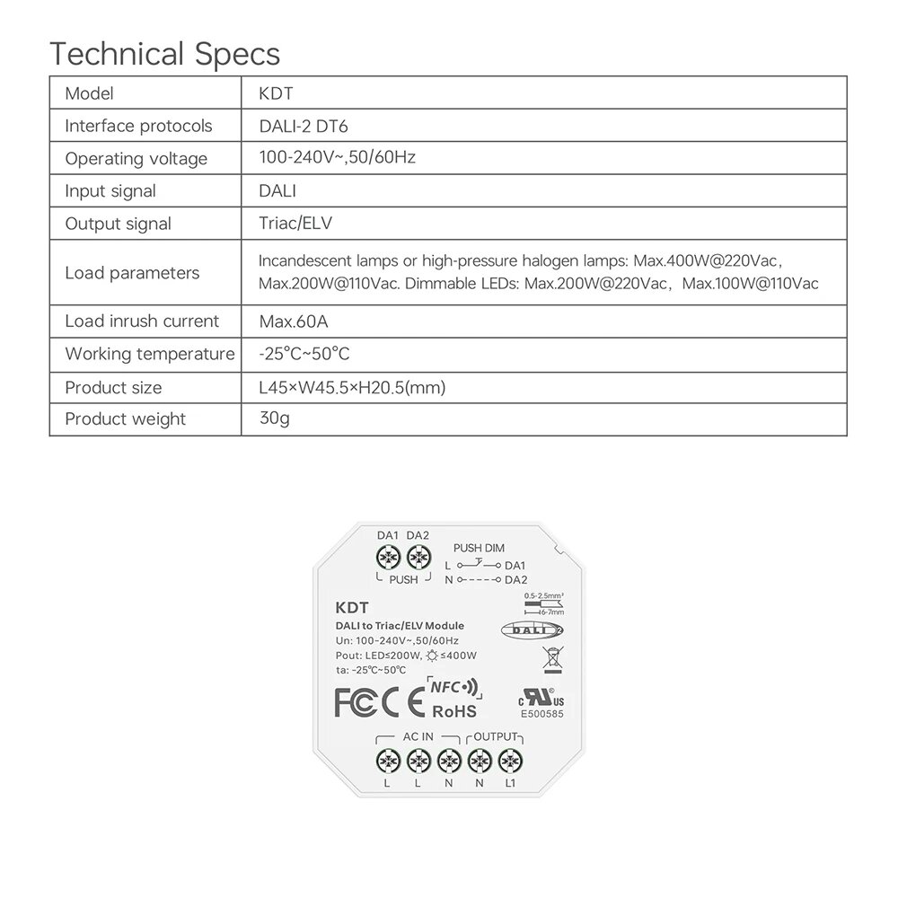 LTECH KDT AC100-240V DALI RGB-контроллер