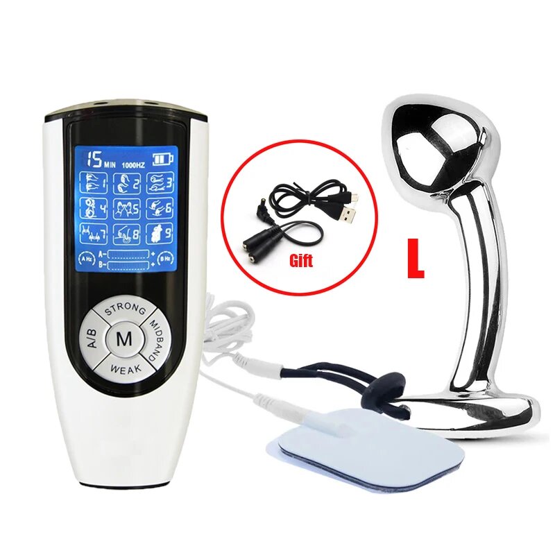 Анальная пробка БДСМ с электрическим током, импульсная металлическая Анальная пробка, Массажная накладка, электростимулятор простаты, влагалища, интимные игрушки для взрослых 15