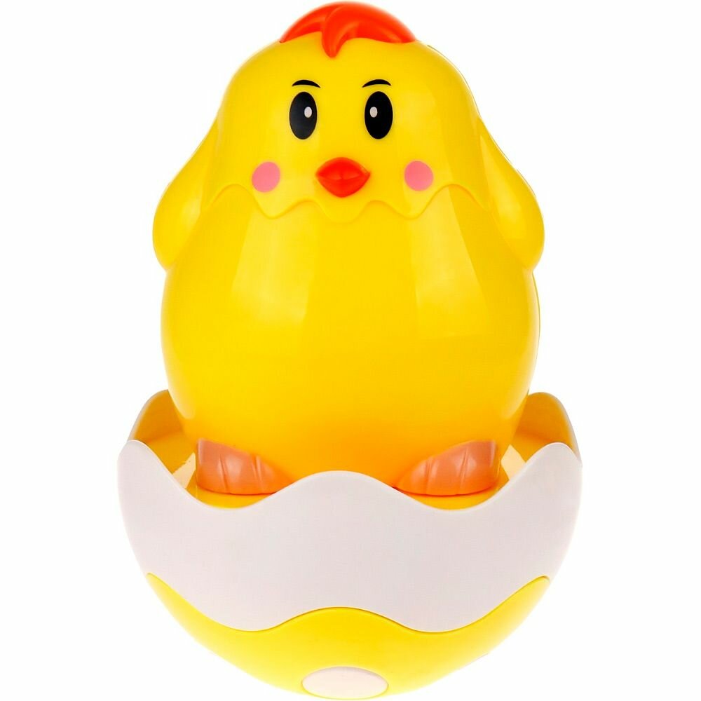 Игрушка развивающая Рыжий кот неваляшка "Цыпленок" 16 см, в сетке