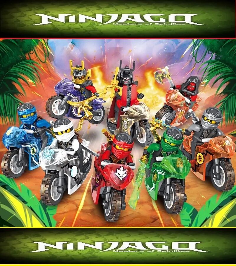 Фигурки Ниндзяго на мотоциклах / конструктор Ниндзя / минифигурки ninjago