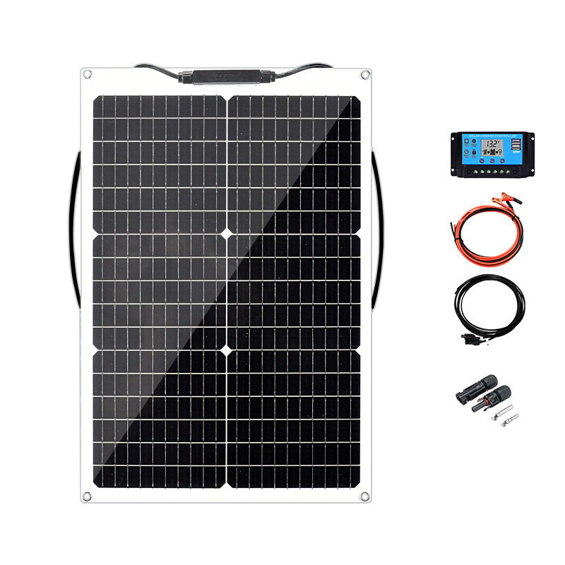 Прямые поставки с завода: монокристаллическая солнечная панель 60Вт 120Вт, аварийная доска, водонепроницаемый power bank для телефона, для использования на открытом воздухе.