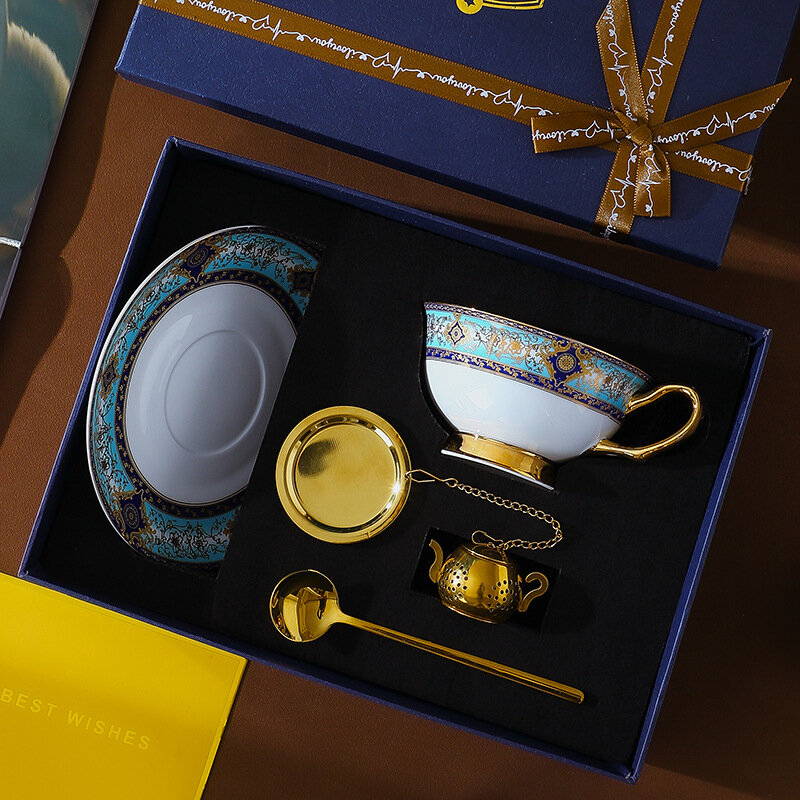 Высококачественный европейский стиль керамическая костяная фарфоровая кофейная чашка и блюдце, ретро британский набор для послеобеденного чая, чайная чашка в подарочной коробке