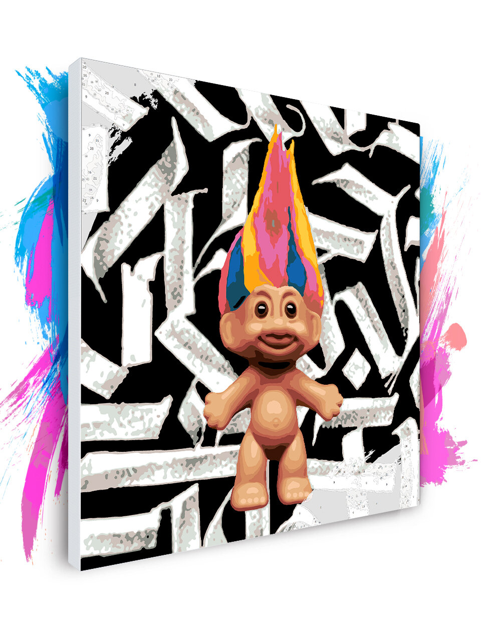 Картина по номерам на холсте Graffiti Troll, 120 х 120 см