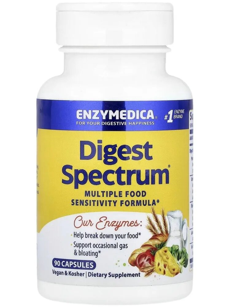 Enzymedica, Digest Spectrum, ферменты для пищеварения, 90 капсул