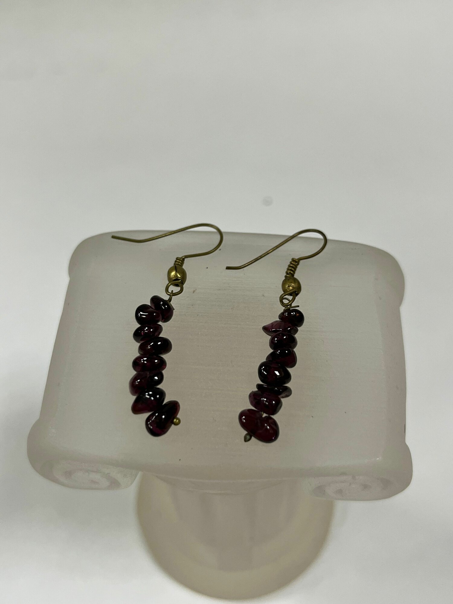 Советские серьги, натуральный камень гранат, сделано в СССР.