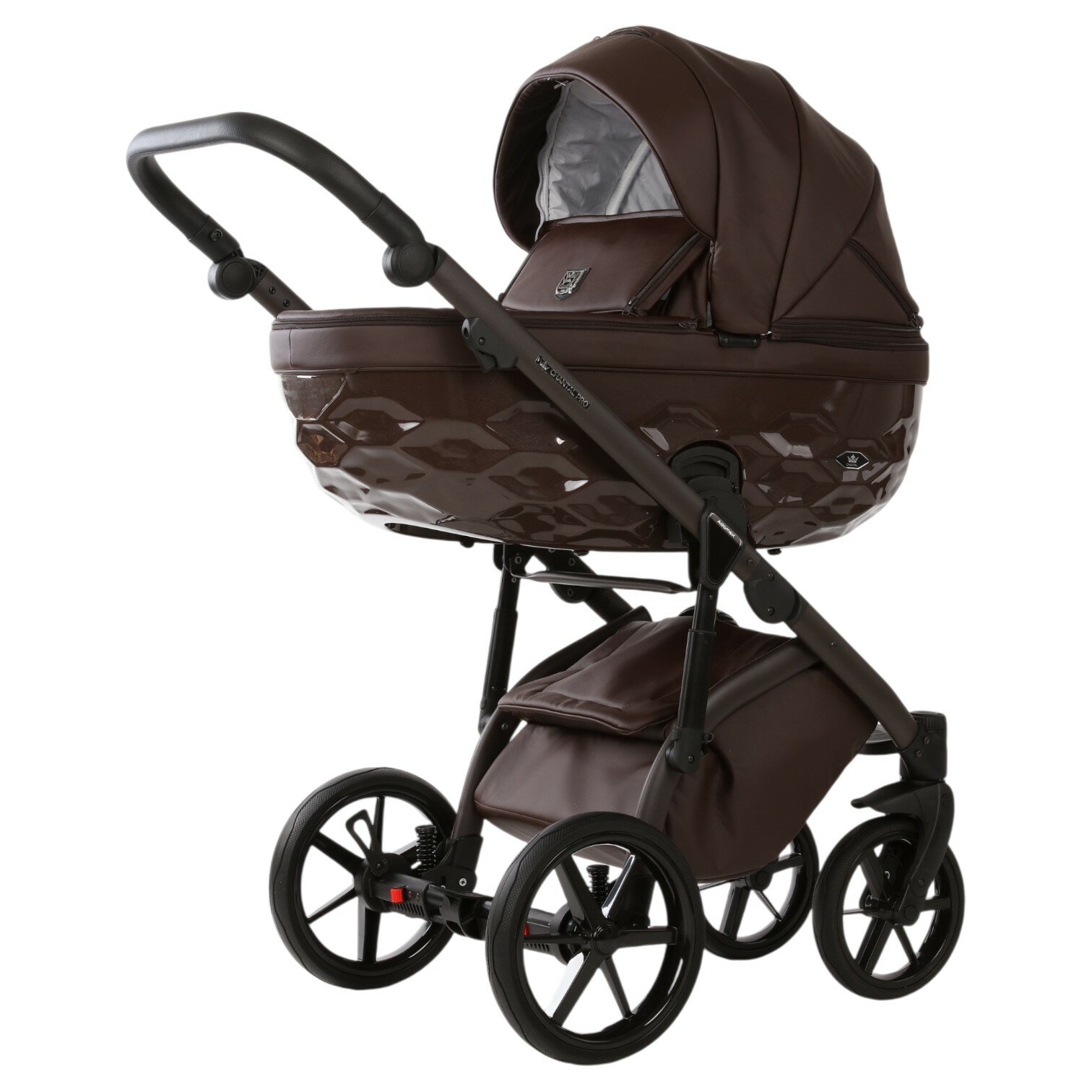 Детская универсальная коляска Adamex Chantal PRO Natura - CN-17-Coffee (Коричневая экокожа)