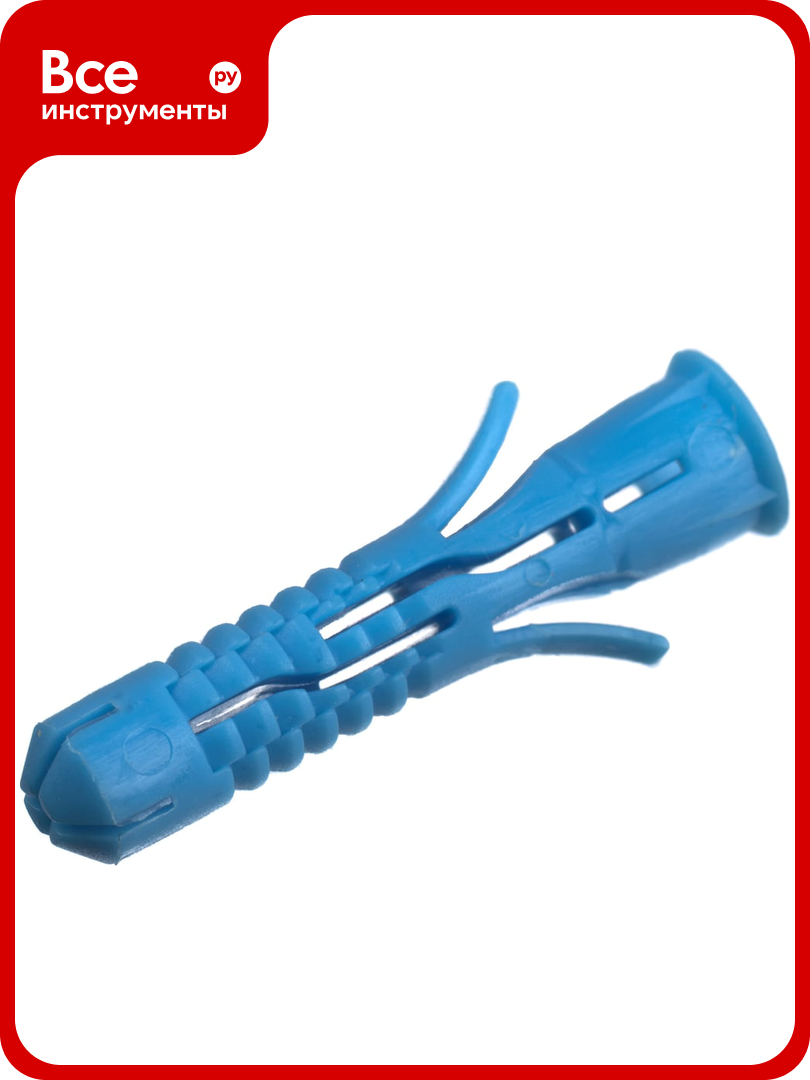 Дюбель INTEH DWU-P6.500 полипропиленовый для бетона, кирпича, гипсокартона и газобетона, для крепления в конструкциях