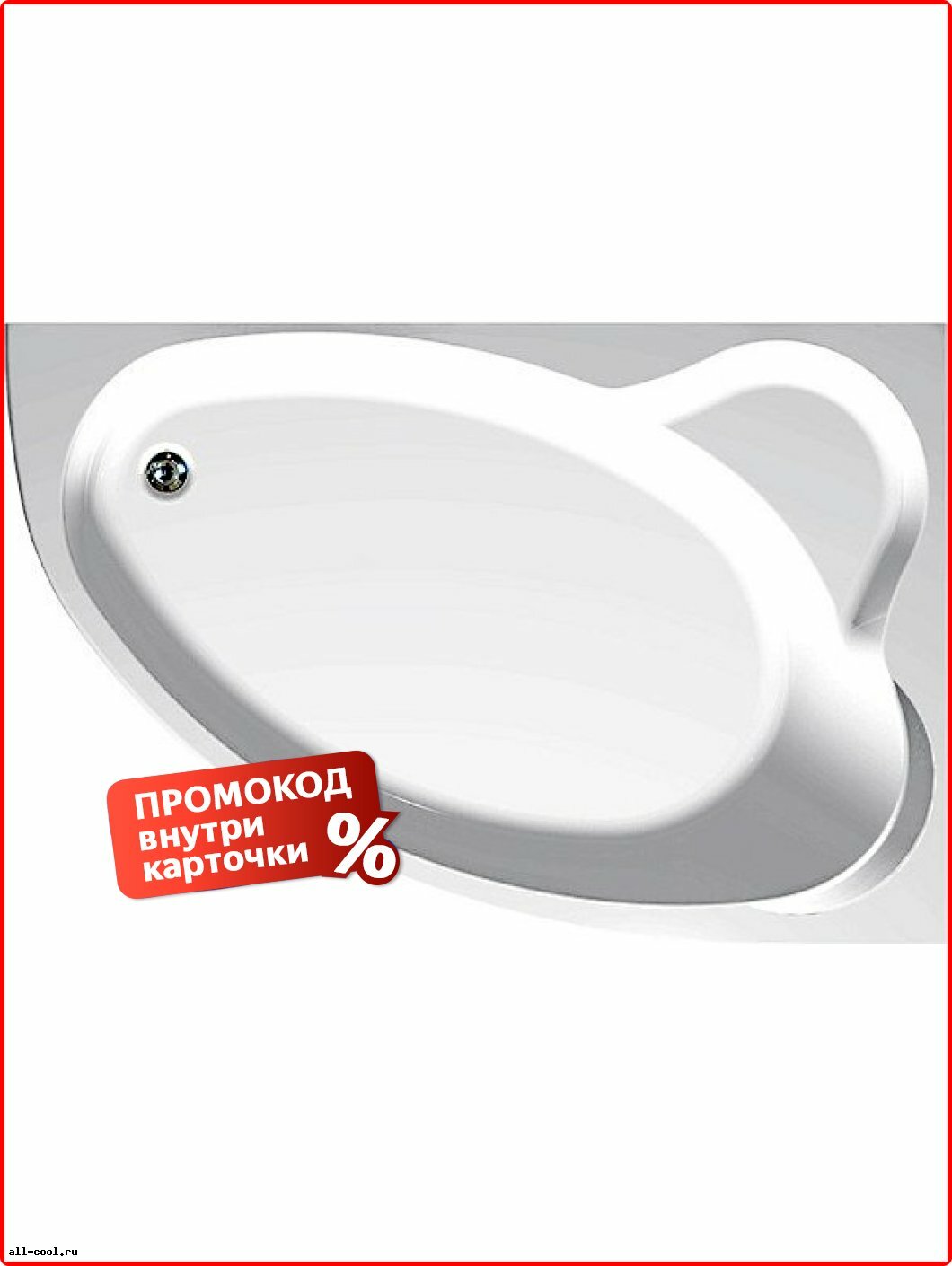 Ванна Aquanet Gianluca 150x100, акрил, асимметричная, встраиваемая пристенная, правая, белый, с каркасом