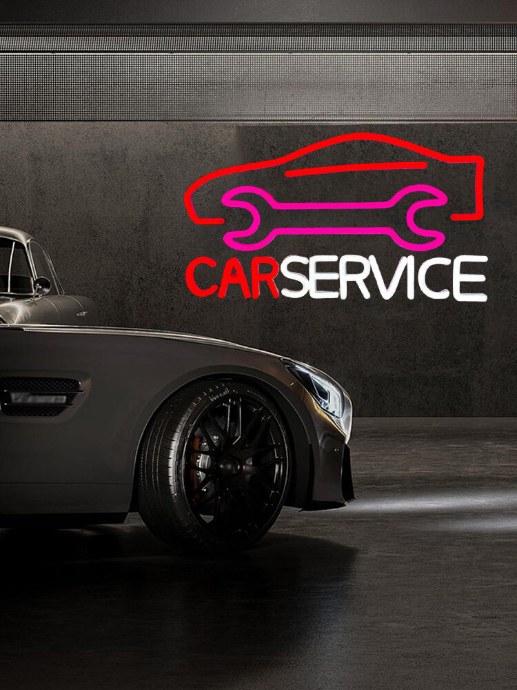 Неоновая вывеска для гаража, светодиодная вывеска для автомастерской, индивидуальный декор для стен, подарок на день рождения