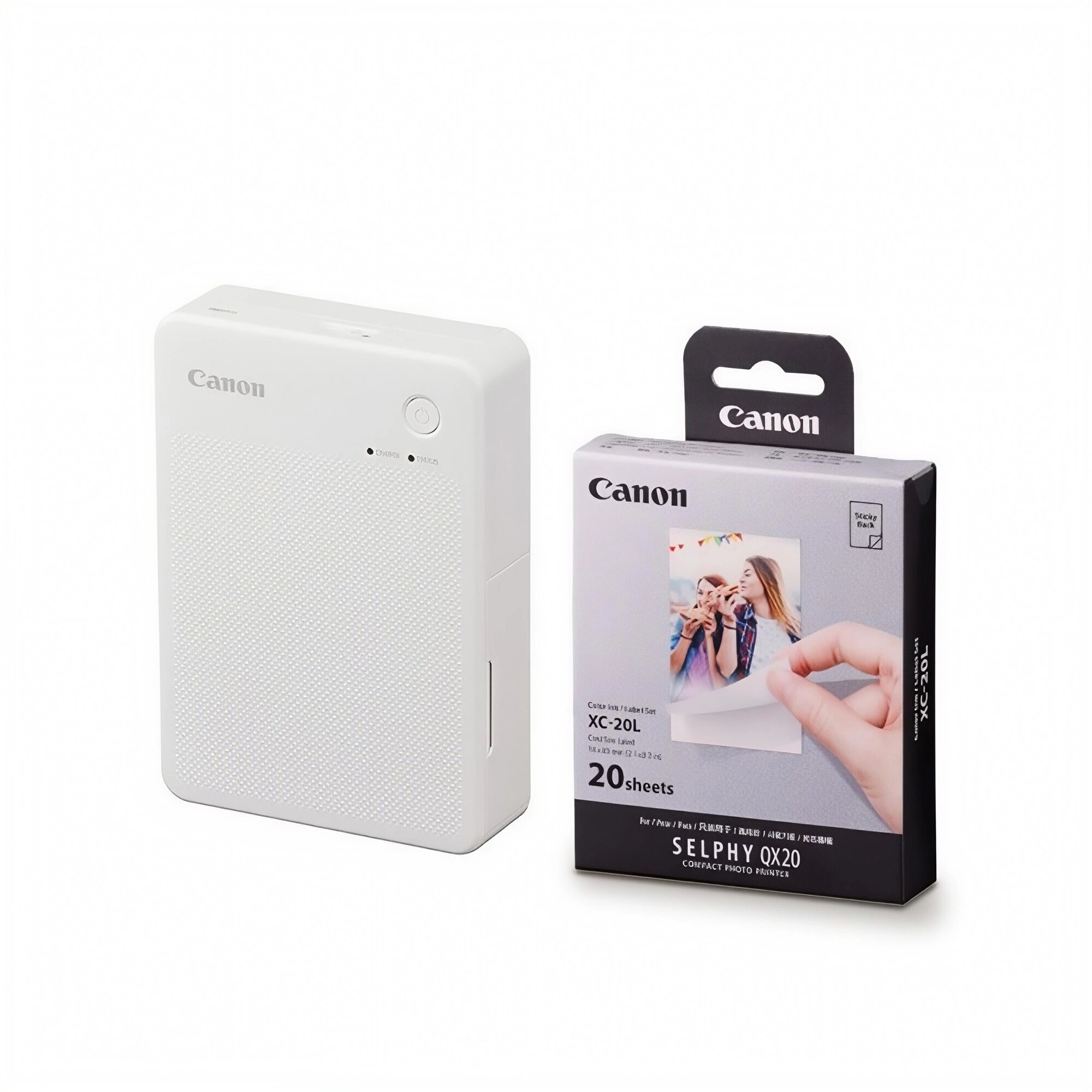 Фотопринтер Canon SELPHY QX20 , Портативный беспроводной фотопринтер с термофиксацией (+фотобумаги XC-20L*1)