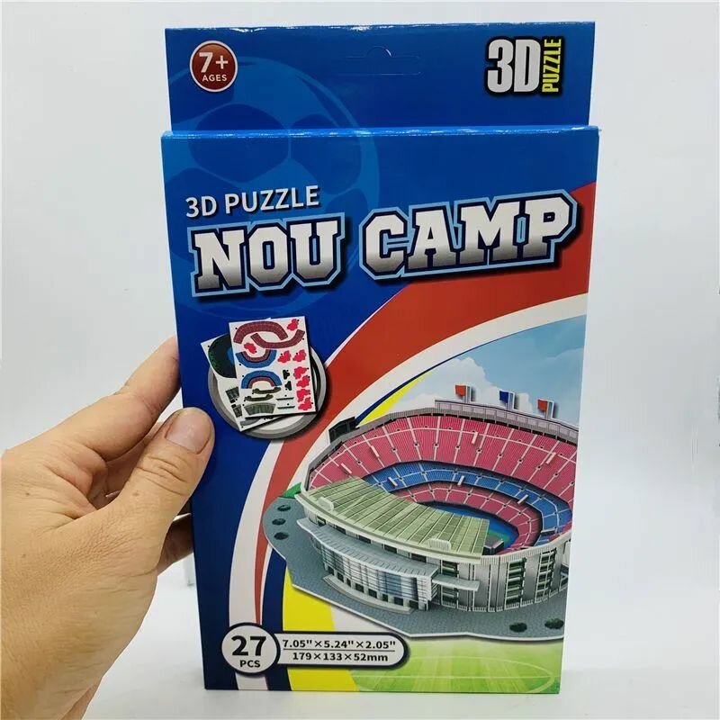 Набор 3D пазлов с мини стадионами Манчестер Юнайтед Олд Траффорд, Реал Мадрид Бернабеу, Барселона Камп Ноу, Ливерпуль Анфилд, Челси Стэмфорд Бридж и другие модели клубных стадионов