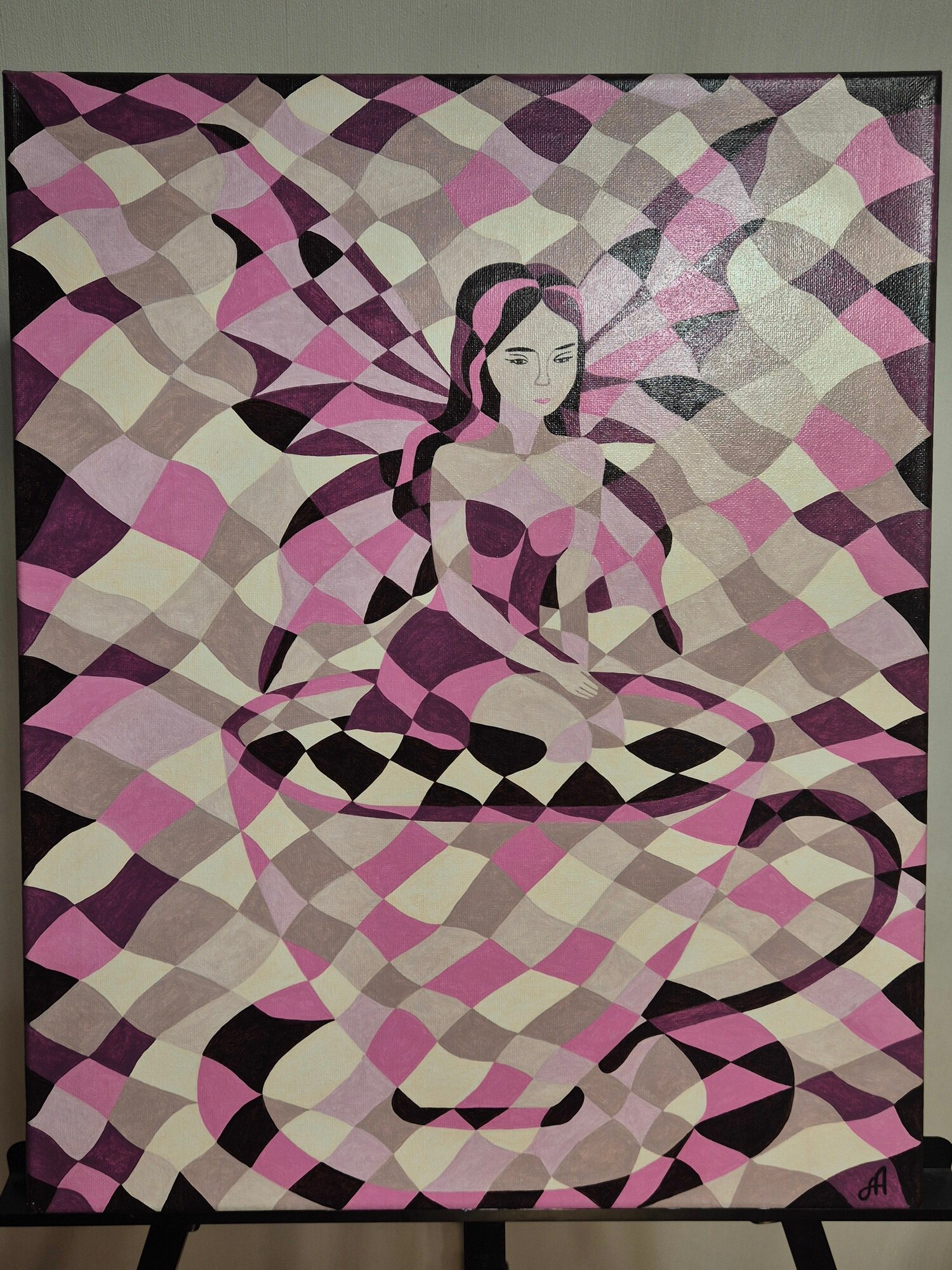 Картина интерьерная авторская "КоФея Розалия". Акрил. Холст на подрамнике 40х50см. Ручная работа