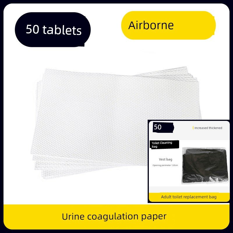 50 листов абсорбирующей бумаги + 50 взрослых мешков для туалета, аварийный кемпинг-набор, биоразлагаемое решение