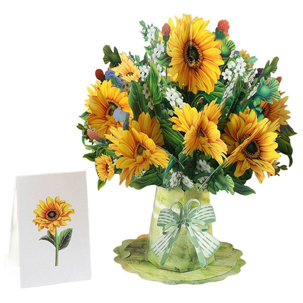 3D объемная открытка ручная резная с букетом для Дня матери и учителя