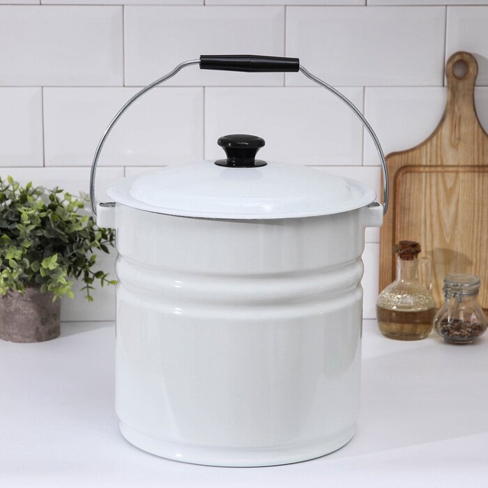 Уценка Ведро, 12 л, без крышки, белое