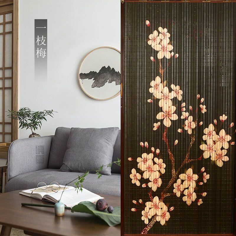 Бамбуковая штора-перегородка для дома, складная раздвижная дверь для спальни и гостиной, перегородка для магазинов, раздвижная дверь для коммерческой кухни с магнитным креплением.