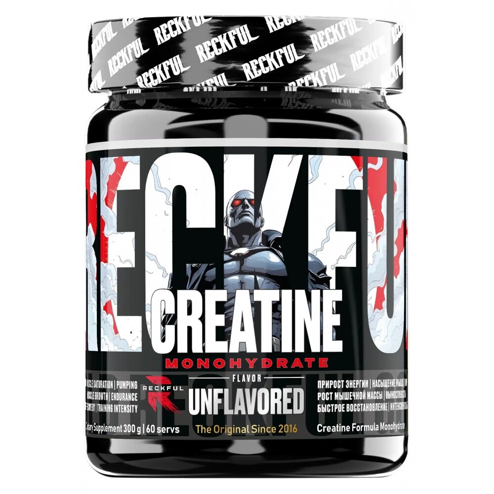 Креатин Reckful Creatine Monohydrate, 300 г, Вкус Unflavored / Без вкусовых добавок