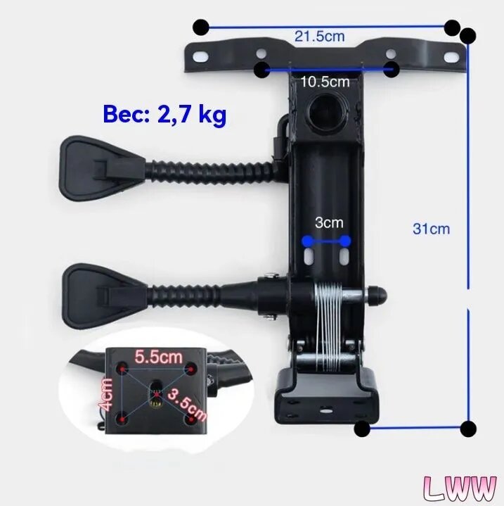 Механизм компьютерного кресла с регулировкой угла наклона спинки и высоты сиденья LWW
