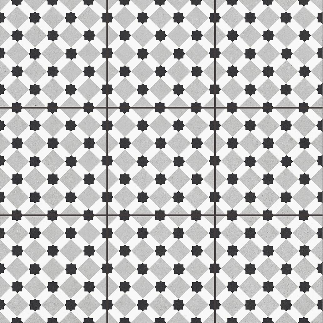 STARO Керамогранит Pre-cut Rondo Grey Black joint Matt мат 60x60 8 мм арт. st. УТ-00000345 (цена за 1.44 м2)